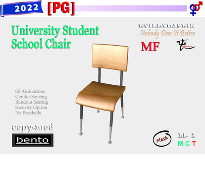 Second Life Marketplace - [PG] A+ University School Student Chair - MF